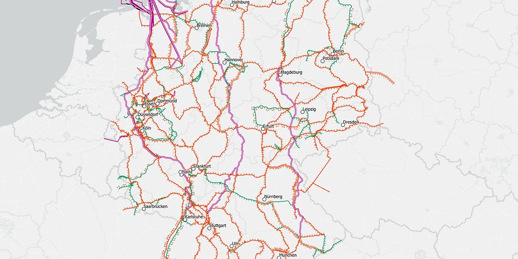 Now online: map of Germany’s extra-high-voltage grid