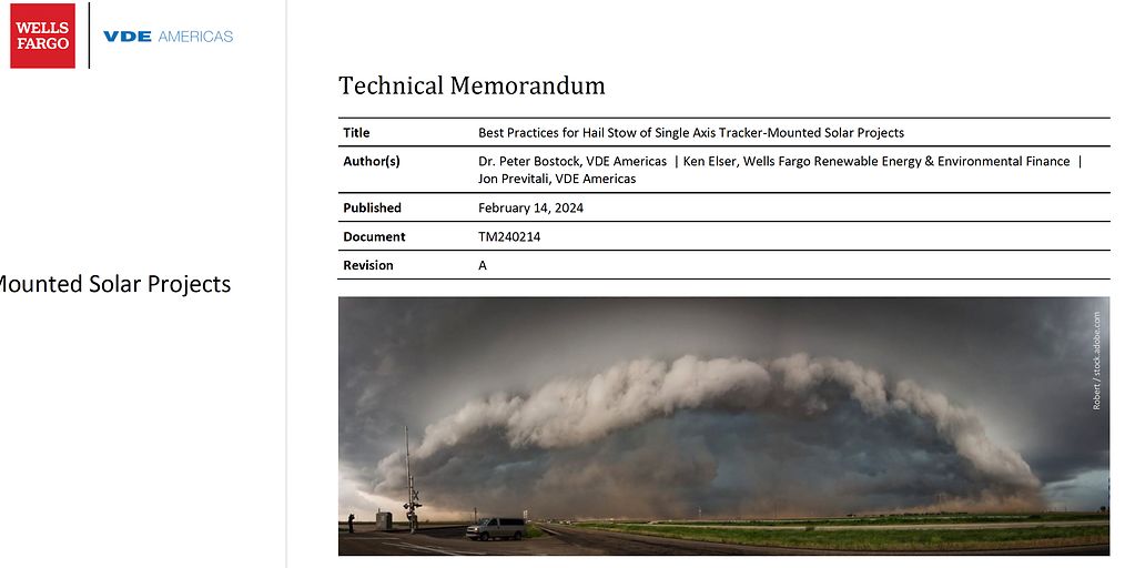 Best practices for hail stow of single-axis tracker-mounted solar projects